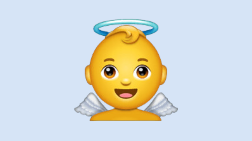 ¿Qué simboliza el emoji de bebé ángel?